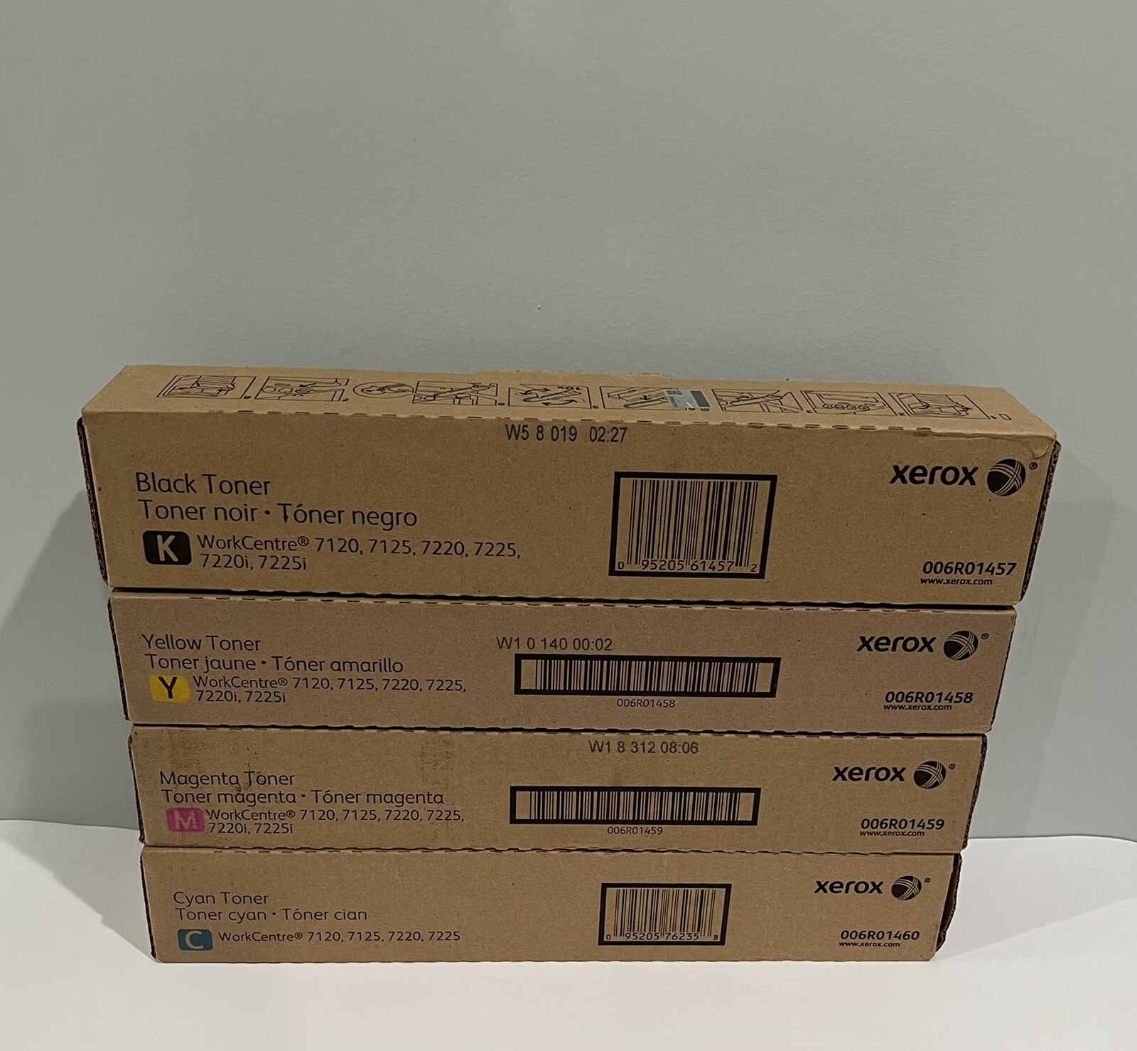 Xerox WorkCentre 7225 7120 006R01457 006R01458 006R01459 06R01460 Toner ...