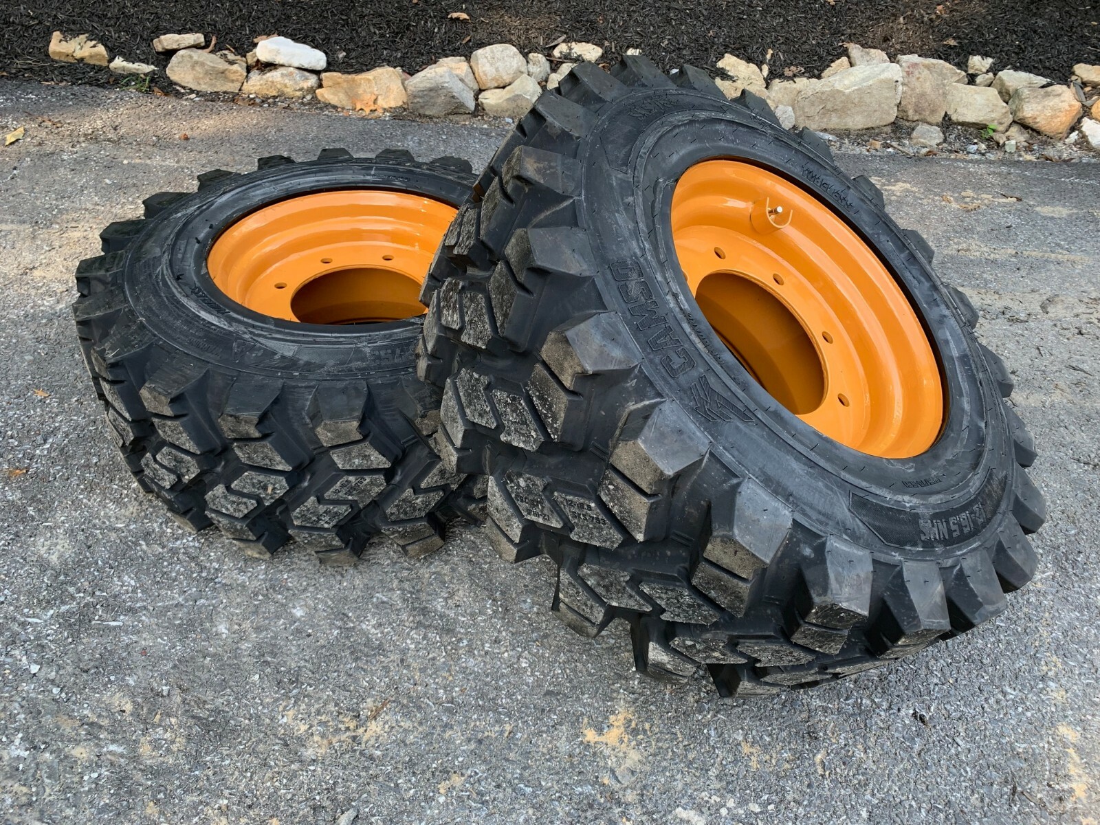 2 NEW 12-16.5 Tires/Wheels/Rim for 4X4 Case 580 Backhoe-Super M & L 4WD ...