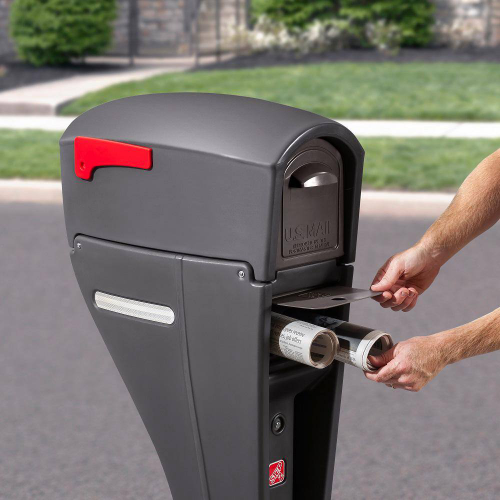 Mail Master Streamline Stone Grey Overpost Mounted Plastic Mailbox ...
