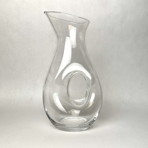 Bormioli Rocco Glass 11” Tall Wine Decanter With A Pierced Handle | eBay