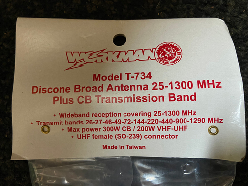 Workman T734 - Discone Wide-Band Scanner RX Antenna PLUS CB & Amateur ...