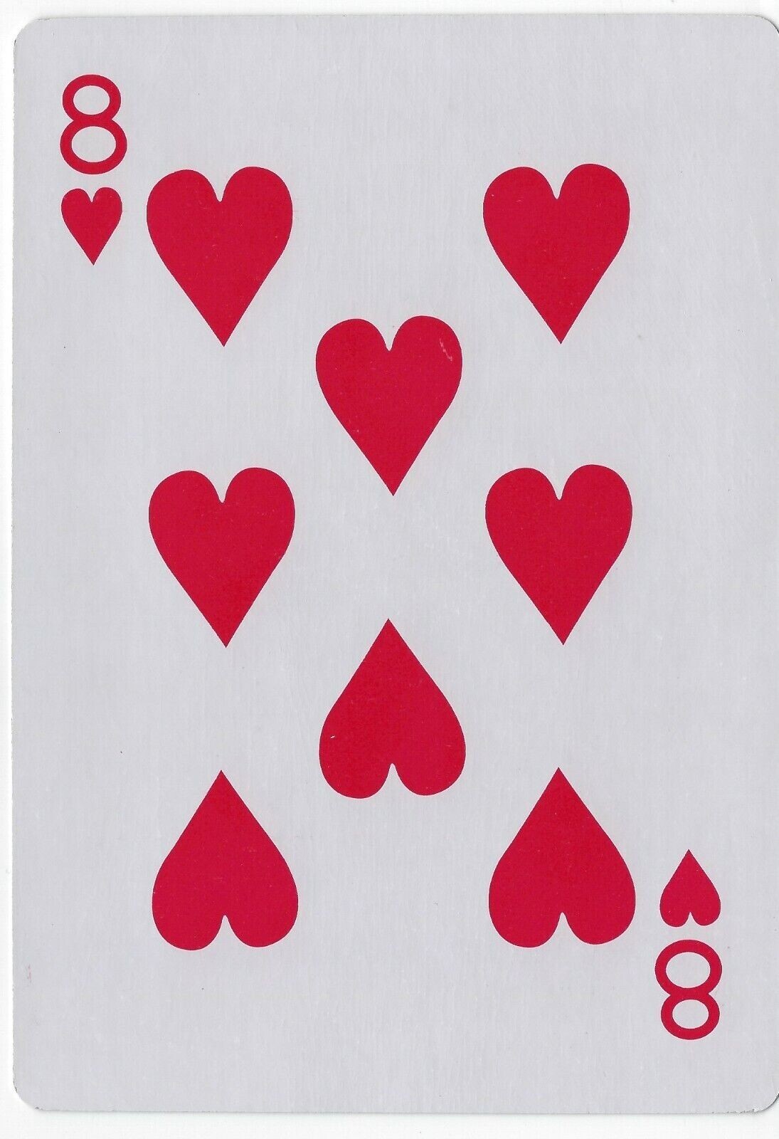 Jumbo Giant Playing Card 8 Eight of Hearts Junk Smash Journal Scrapbook ...