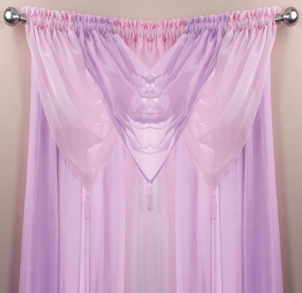 1 VOILE SWAG SWAGS TASSLE DECORATIVE NET CURTAIN DRAPE PELMET VALANCE ...