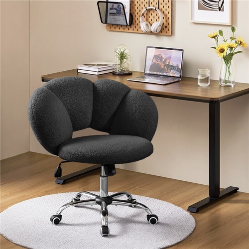 Boucle Desk Chair Cloud-shaped Vanity Chair Adjustable Swivel Home ...