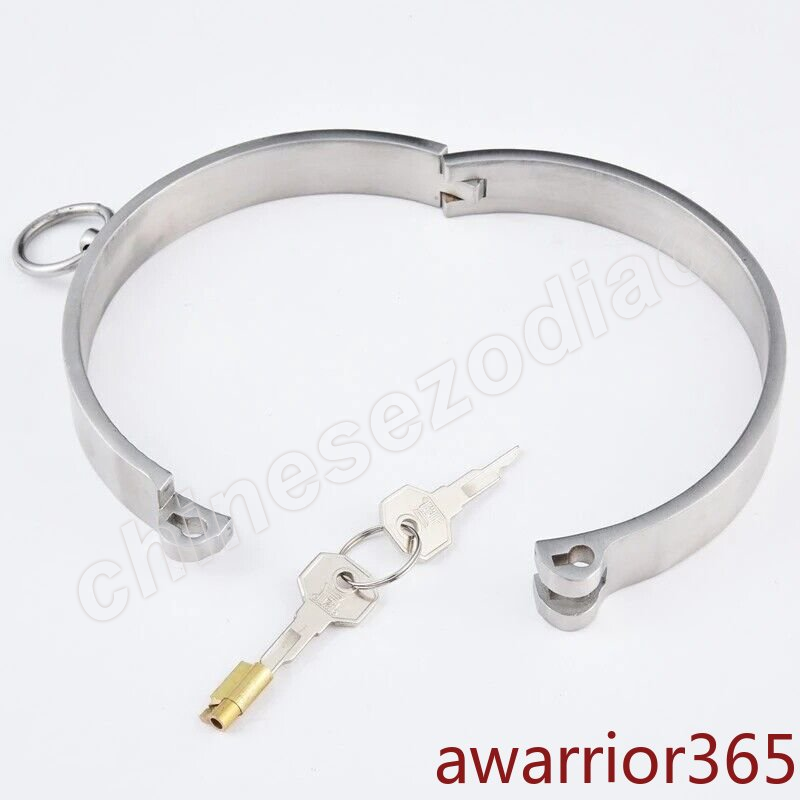 304 Real Stainless Steel Locking Neck Collar Binding Slave Choker ...