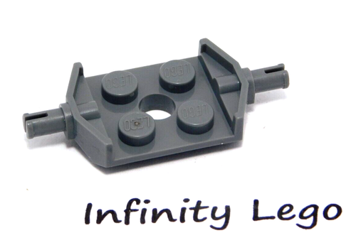 8 LEGO Dark Grey Plate 2 x 2 with Pins Wheel Holder Car Vehicle 6157 (8 ...