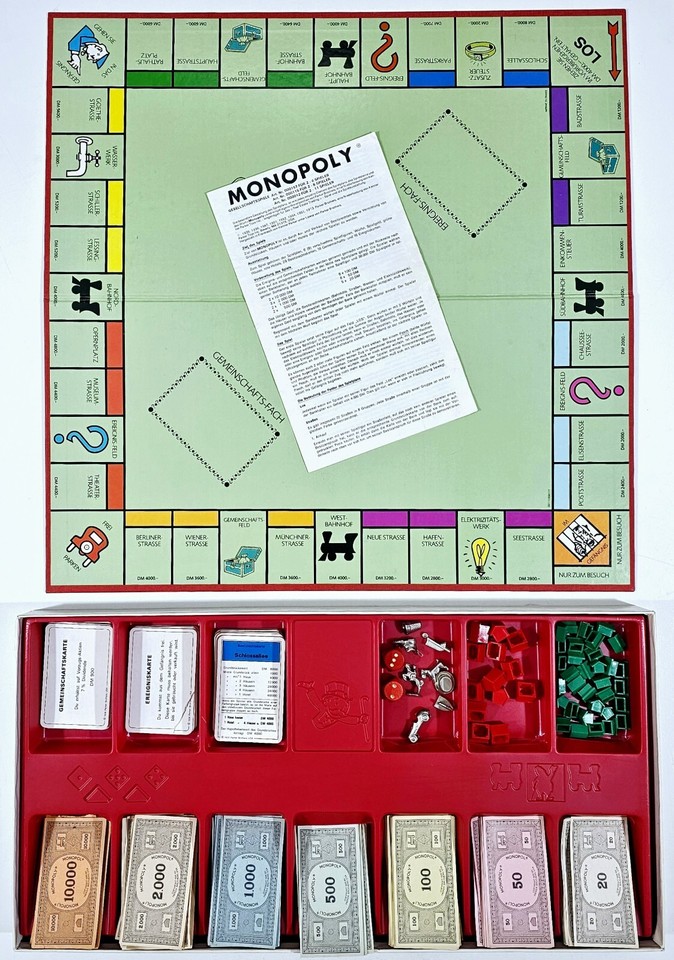 ©1985 Kenner Parker Gesellschaftsspiel MONOPOLY 8 Spieler Edition dt ...
