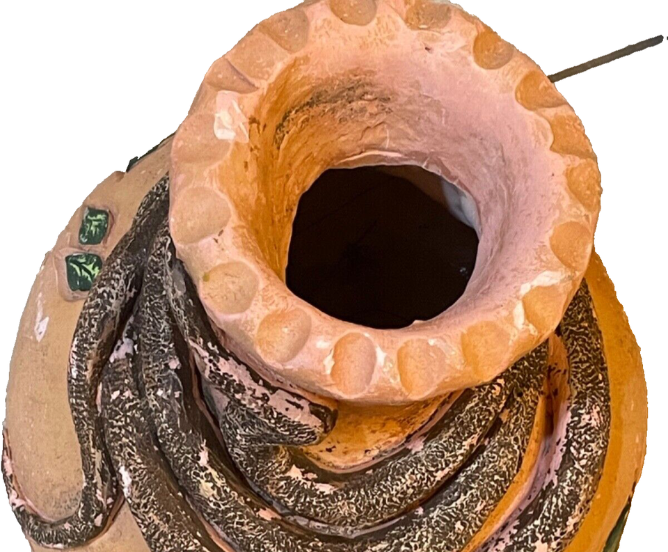 Vintage Large Native American Pottery Snake Pot Vase Signed Comanche 19 ...