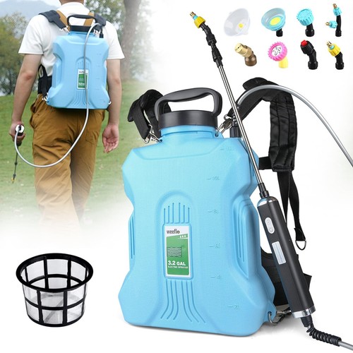 Battery Backpack Sprayer 3.2 Gallon, Sprayer with Retractable Wand & 8 ...