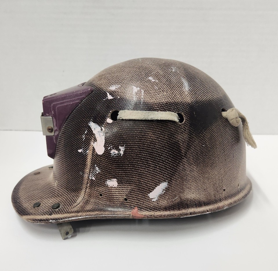 Early Miners Helmet Skullguard(?) Carbide Headlamp Bracket Light Mining ...