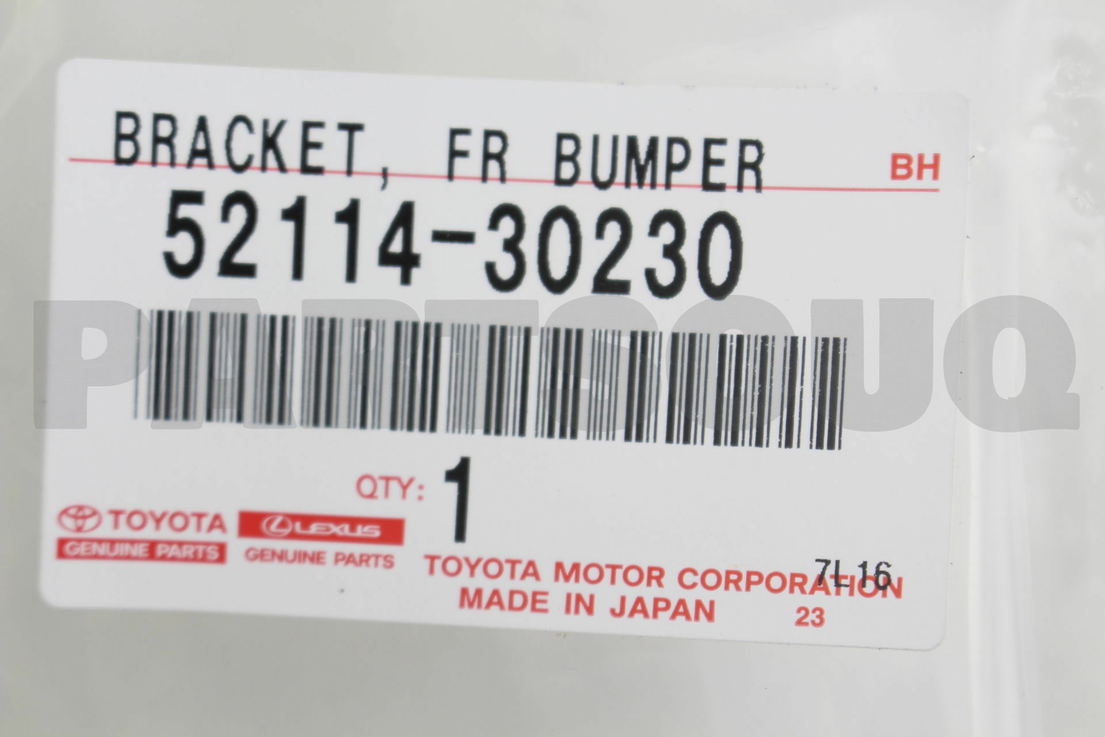 5211430230 Genuine Toyota BRACKET, FRONT BUMPER EXTENTION MOUNTING ...