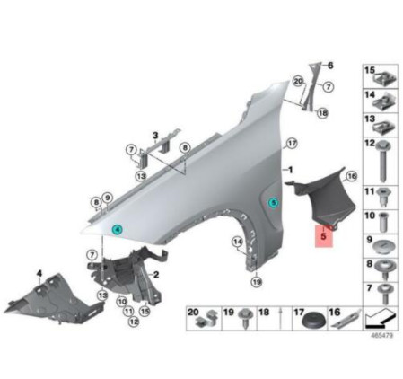NEW BMW X5 F15 F85 M FRONT RIGHT SIDE PANEL AIR DUCT 51657294540 14-17 ...