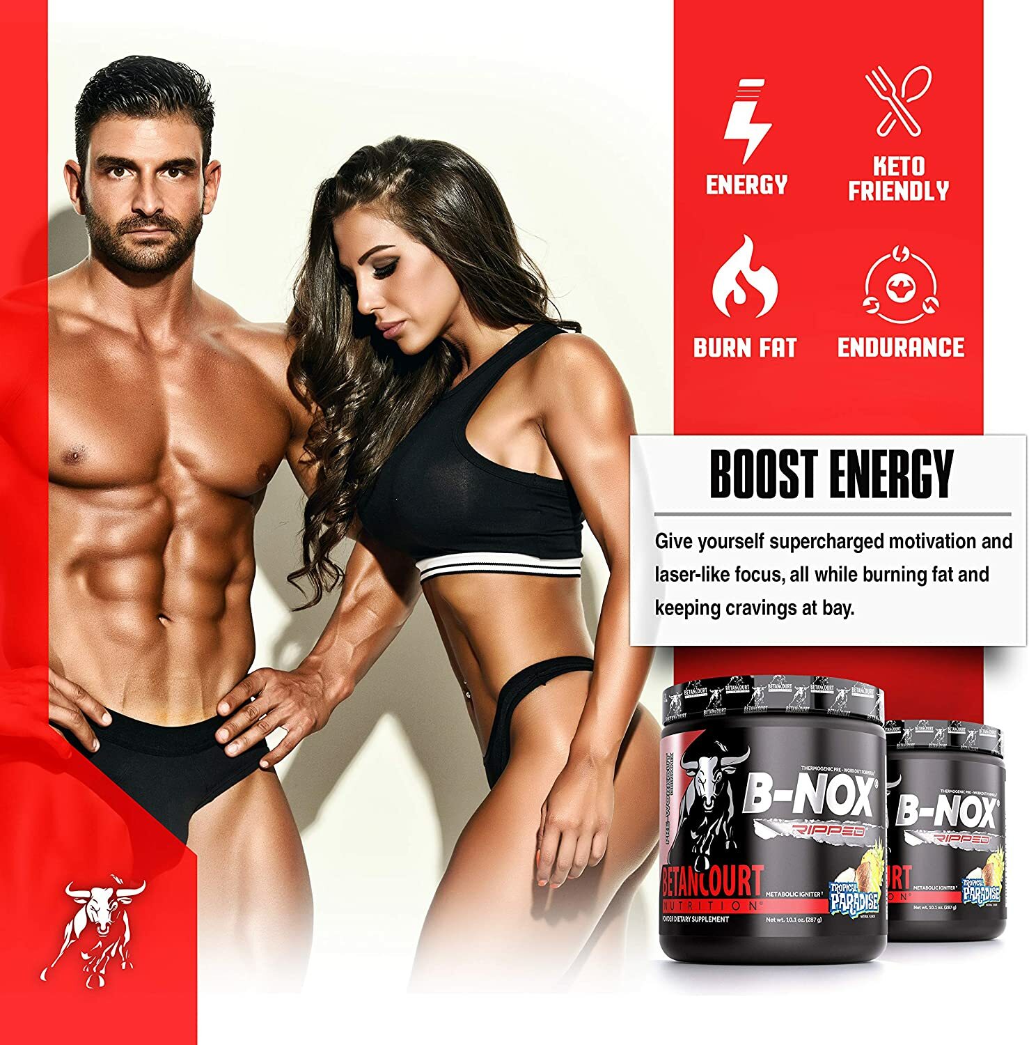 Betancourt B Nox Ripped Fat Burning Keto Pre Workout 35 Serves Tropical