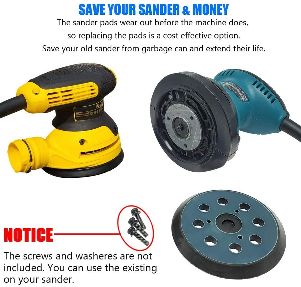 Replacement Backing Pad for Makita 5" Orbital Sander- BO5041 BO5031 ...