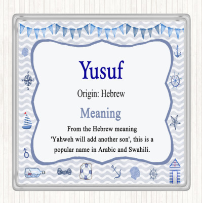 Yusuf Name Meaning Drinks Mat Coaster Nautical | eBay