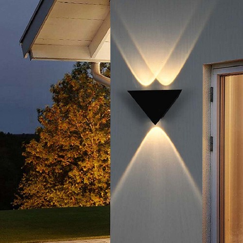 Up/Down LED Outdoor Wall Sconces Light Fixture Waterproof Triangle Lamp ...