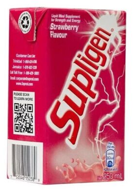Supligen Strawberry Flavour Liquid Meal Supplement Drink 250ml x 12 ...