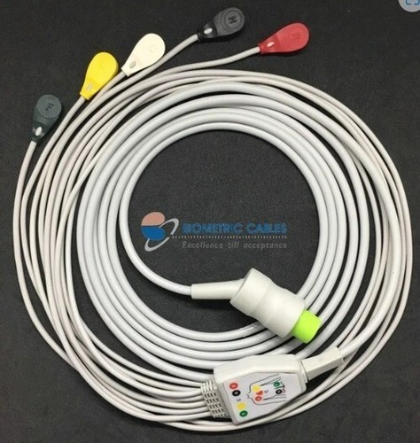 5 Lead Nihon Kohden ECG Cable Button Compatible with Spacelab FREE ...