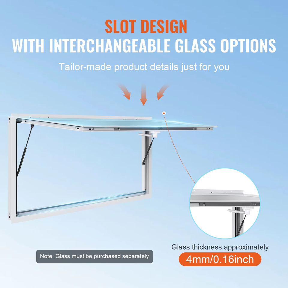 74"x 40" Food Truck Concession Window, Aluminum Frame, Easy Open ...