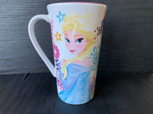 Disney Store Frozen Elsa Tall Coffee Cup 14 Oz White with Design Pre ...