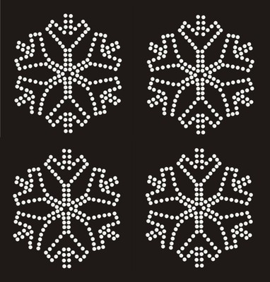 Iron-On Rhinestone Design 4" Snowflake 2 Set of 4 Transfer Bling ...