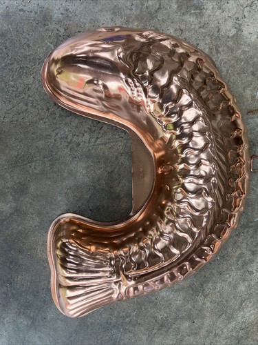 VTG West Bend Jello Mold Cake Pan Fish Mold Wall Decor w Hanger Copper ...