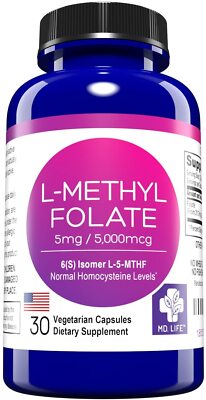 L-Methylfolate 5 mg - Active Folate 5 Mthfr Support Supplement ...
