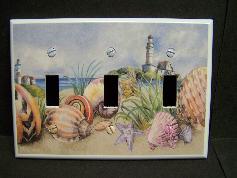 LIGHTHOUSE SEA SHELLS STAR FISH #1 LIGHT SWITCH OR OUTLET COVER ...