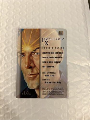1996 Marvel Masterpieces Base #33 PROFESSOR X Boris & Julie | eBay