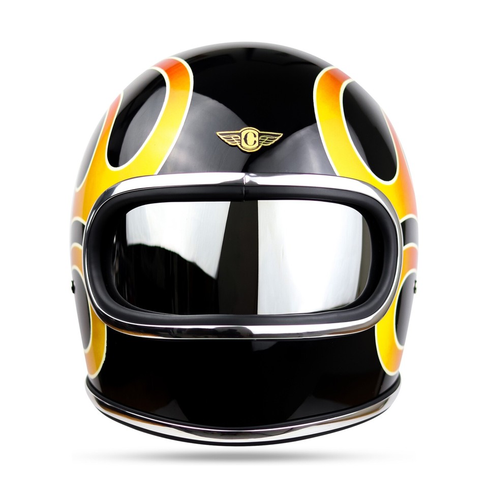 SALE ! FULL FACE VINTAGE CUSTOM HELMET ATLAS FLAME BOBBER CHOPPER ...