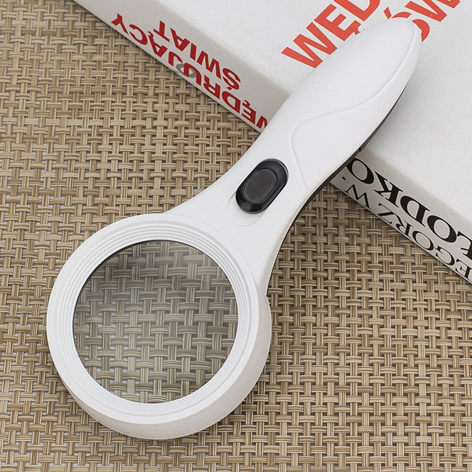Portable 4X Magnifying Glass Hand-Held Magnifier Zoomer Loupe With 5LED ...