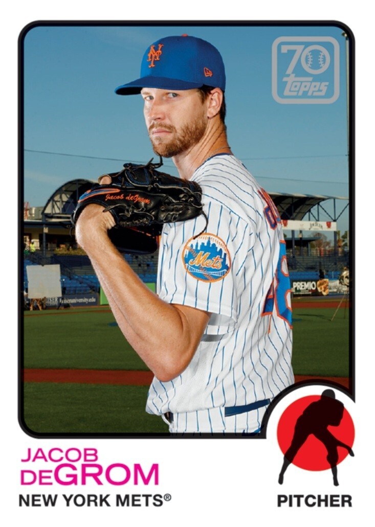 JACOB DEGROM 2021 Topps 70 YEARS OF TOPPS BASEBALL 5X7 SP JUMBO CARD ...