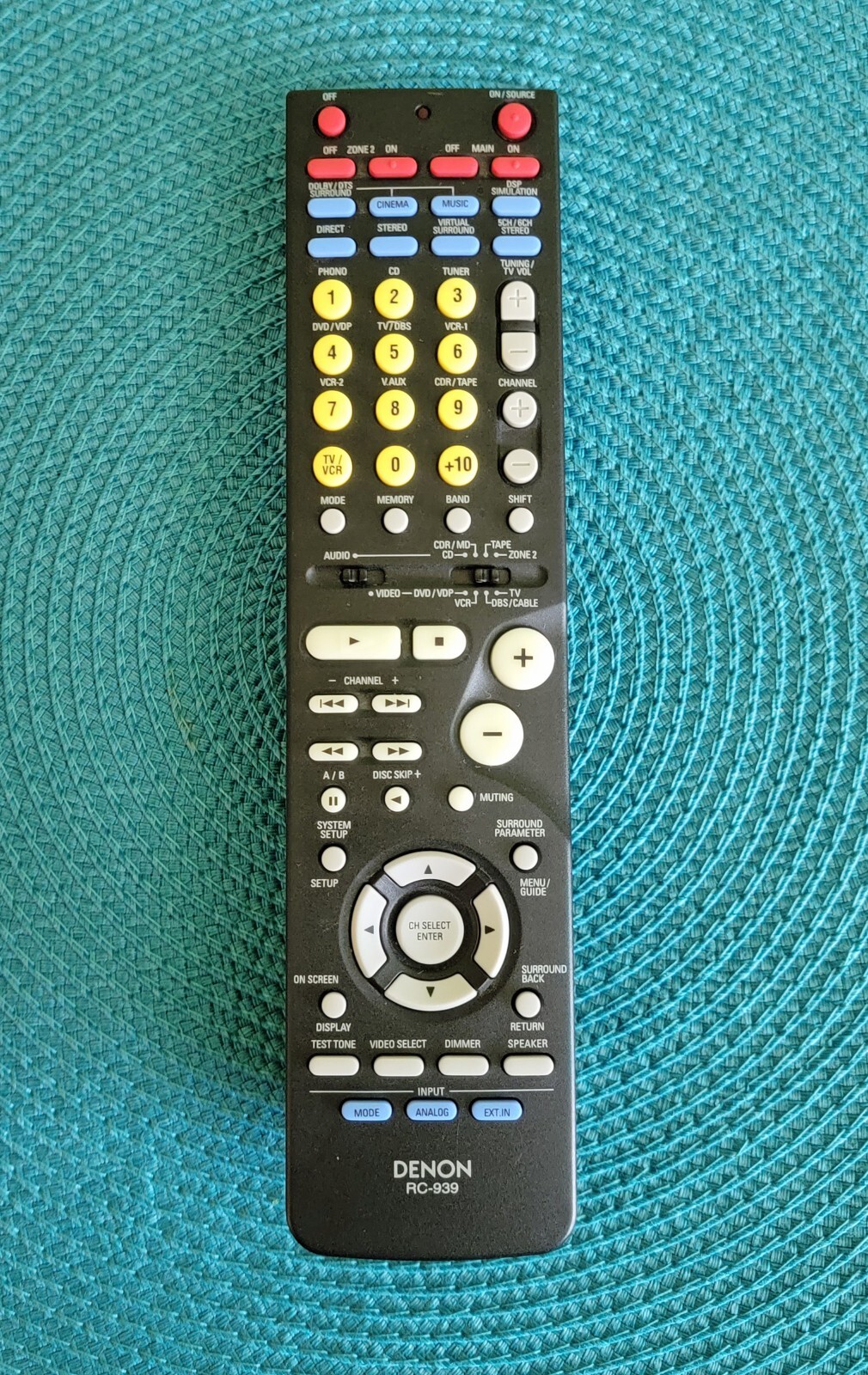 Denon Remote Control Model Rc-939 for AV Surround Receiver for sale ...