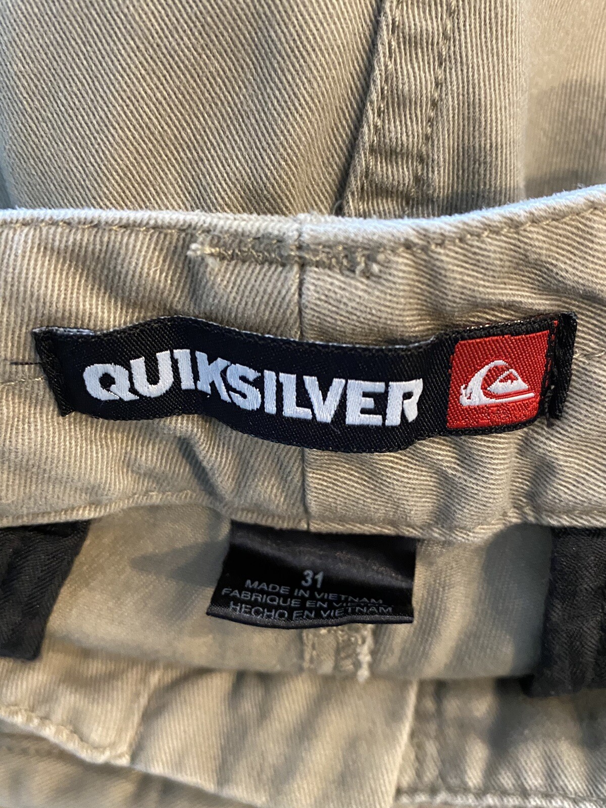 Quicksilver Beige Khaki Cargo Shorts Mens Size 31 Poc… - Gem