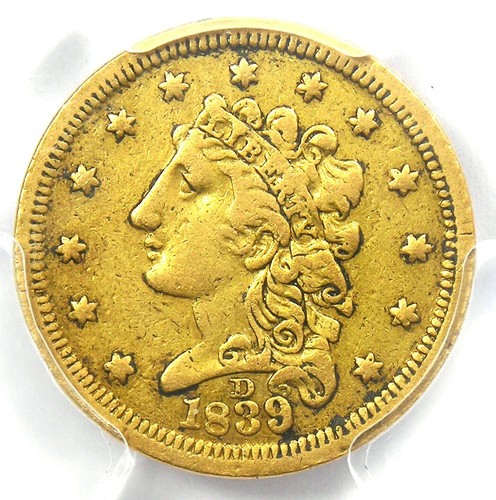 1839-D Classic Gold Quarter Eagle $2.50 - PCGS VF Details - Rare ...