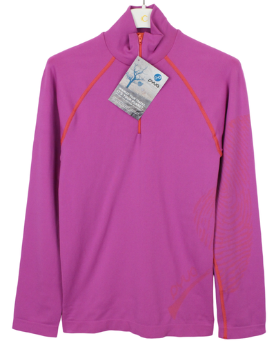 Pyua Seamless Zip Neck T-Shirt Femmes Moyen Violet Extensible sous-Pull ...