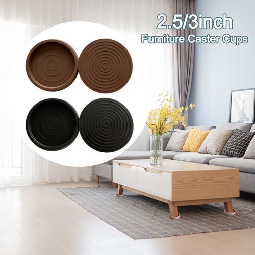 Round Couch Floor Protector Rubber Furniture Wheel Stoppers | eBay
