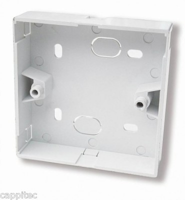 SINGLE GANG WHITE 22MM BACK BOX FOR BT NTE5 MASTER TELEPHONE SOCKET BY ...