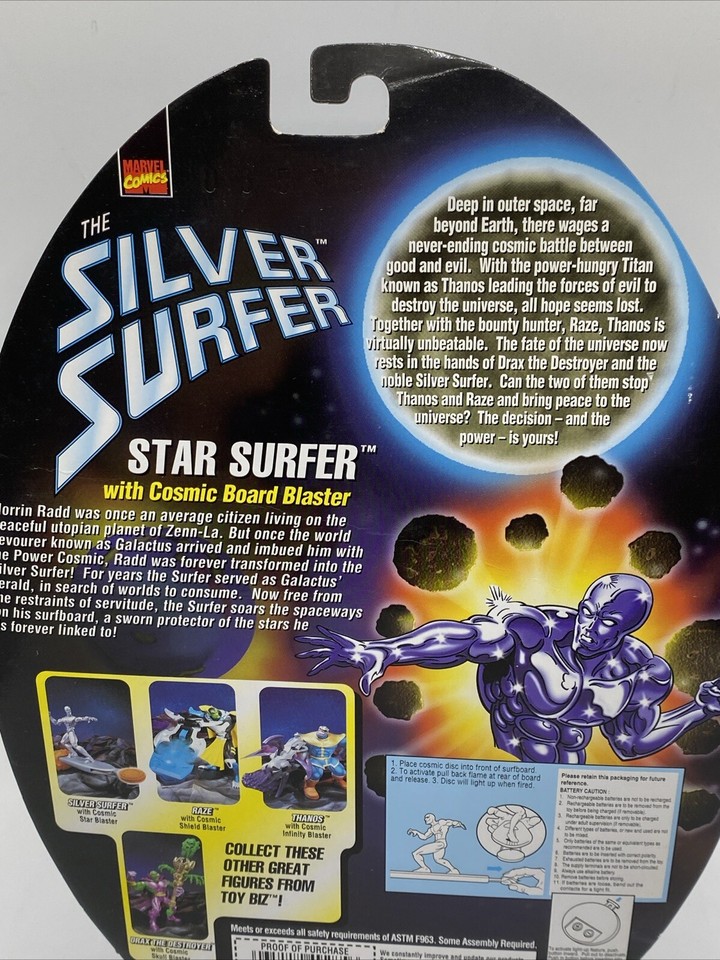1997 Silver Surfer Cosmic Power Blasters Star Surfer figure 1997 Toy ...