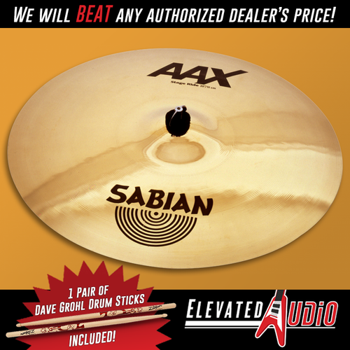 Sabian 20" AAX Stage Ride Cymbal + 1 Pair of Dave Grohl Sticks! MAKE ...