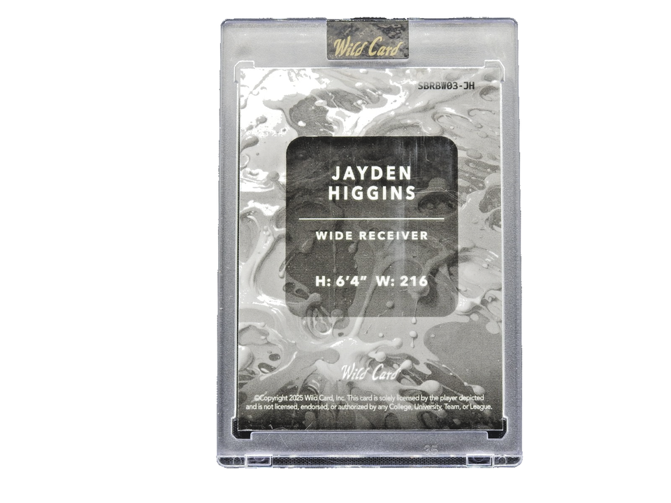 Jayden Higgins 2025 Wild Card Splat Whiteout Rainbow Houston Texans 1/1 ...