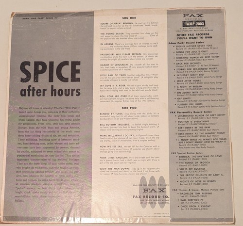 Cheesecake Vinyl Nude LP Stag Party Record 7 Spice After Hours FaxLP | eBay