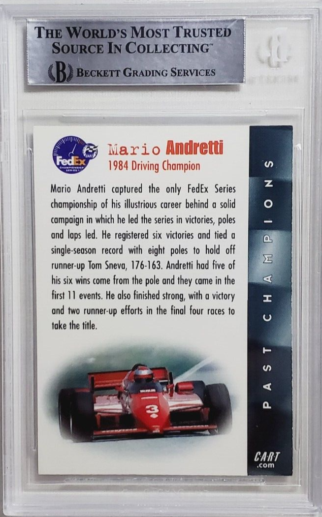 2001 Select Series Mario Andretti Signed Racing Card Autograph Auto BGS ...