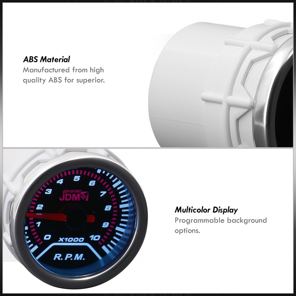 Tachometer RPM Gauge LED Display Monitor Smoke Lens For STI WRX Miata ...
