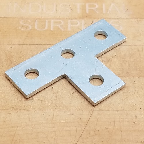 B-Line B133ZN Steel Zinc Four Hole Flat Tee Plate, 9/16" Holes, 5 3/8 ...