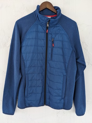 Orvis Jacket Mens M Medium True Blue Mixed Media Full-Zip Lightweight ...