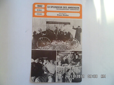 CARTE FICHE CINEMA 1942 LA SPLENDEUR DES AMBERSON Tim Holt Joseph ...