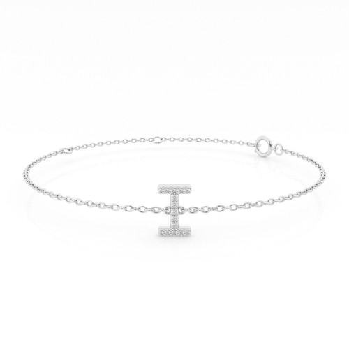 Bevilles Brilliant Claw Initial Chain Bracelet with 0.05ct of Diamonds ...