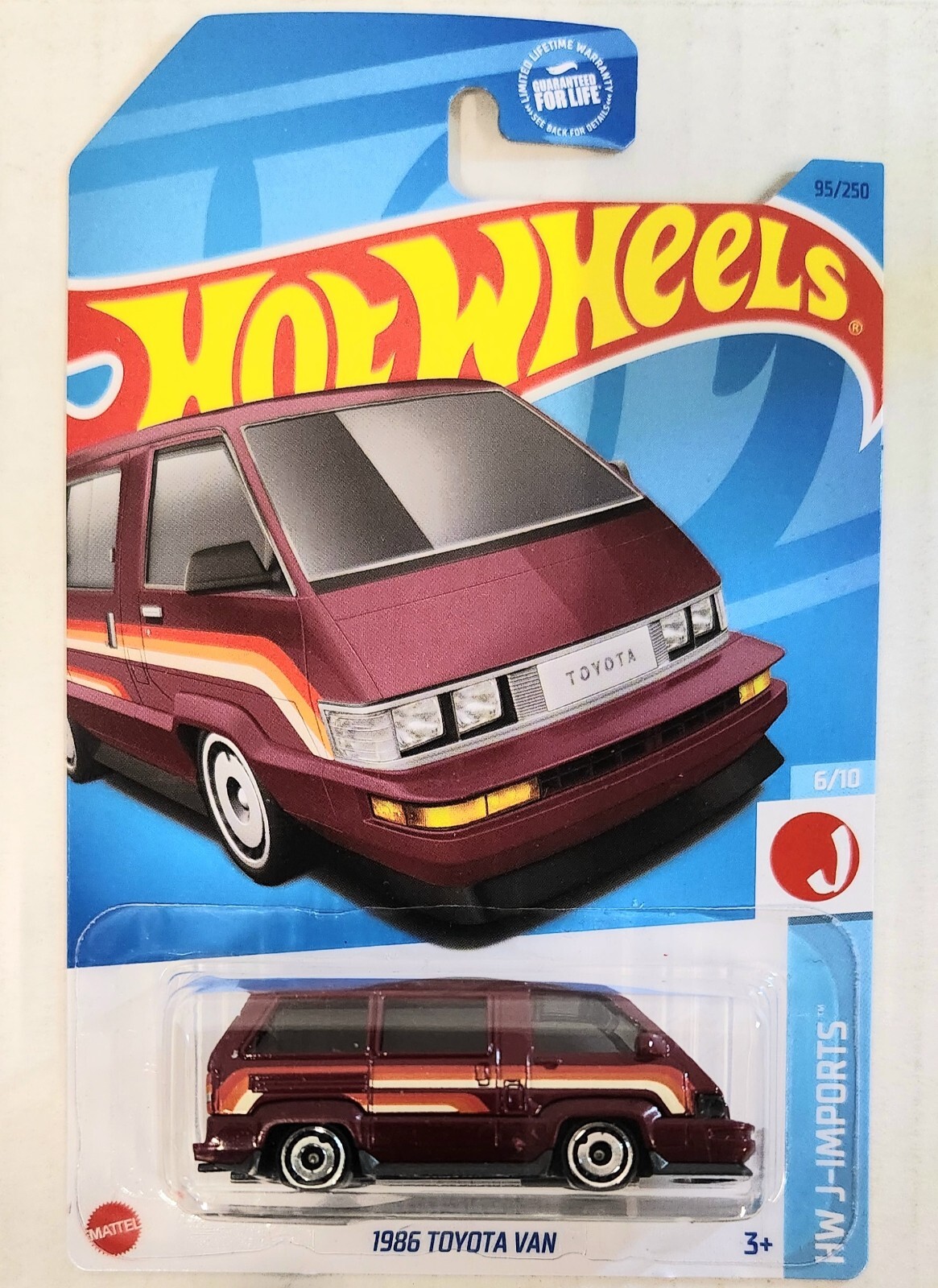 2023 Hot Wheels 1986 Toyota Van 95/250 HW J-Imports 6/10 Maroon Minivan ...