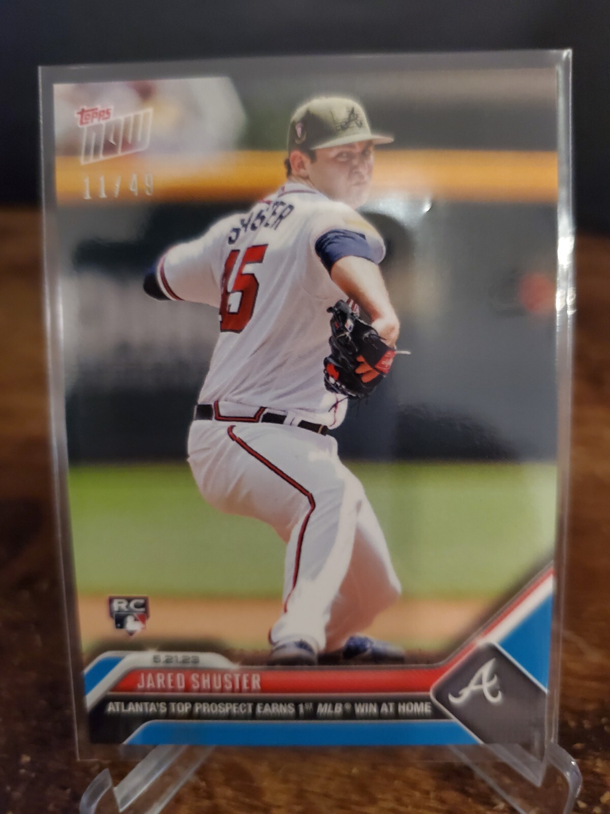 2023 MLB Topps Now Jared Shuster Rookie BLUE PARALLEL 11/49 SSP Braves ...
